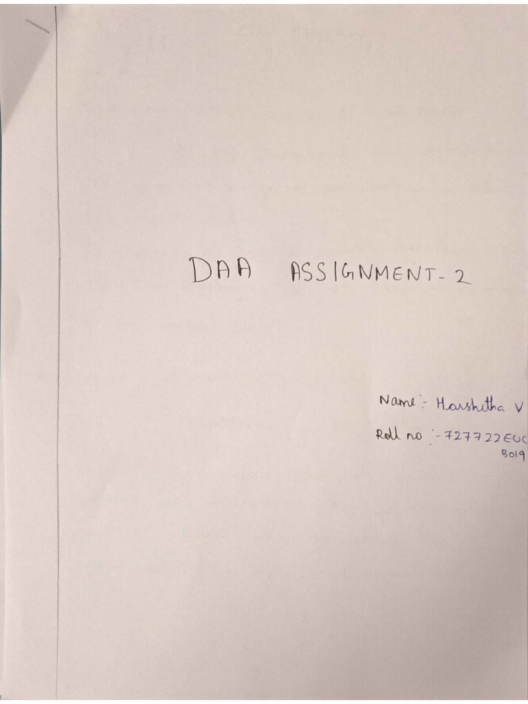 Daa Assignment 2 | PDF