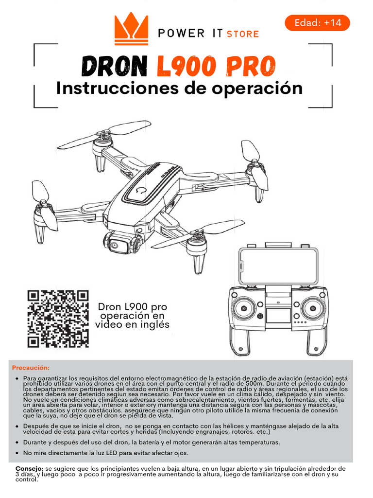 Manual de Uso del Dron L900 Pro | PDF | Vehículo aéreo no tripulado ...