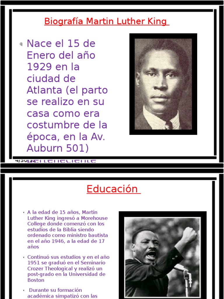 Biografía de Martin Luther King Jr. | PDF