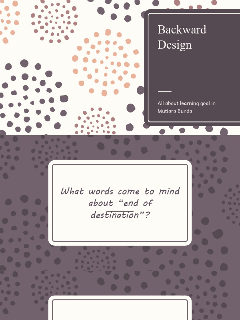 Backward Design 2021-2022 | PDF