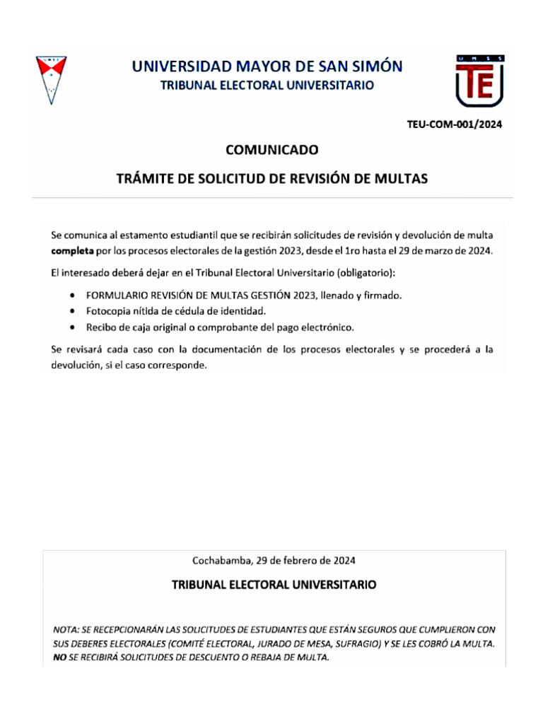 Formulario T.U. | PDF