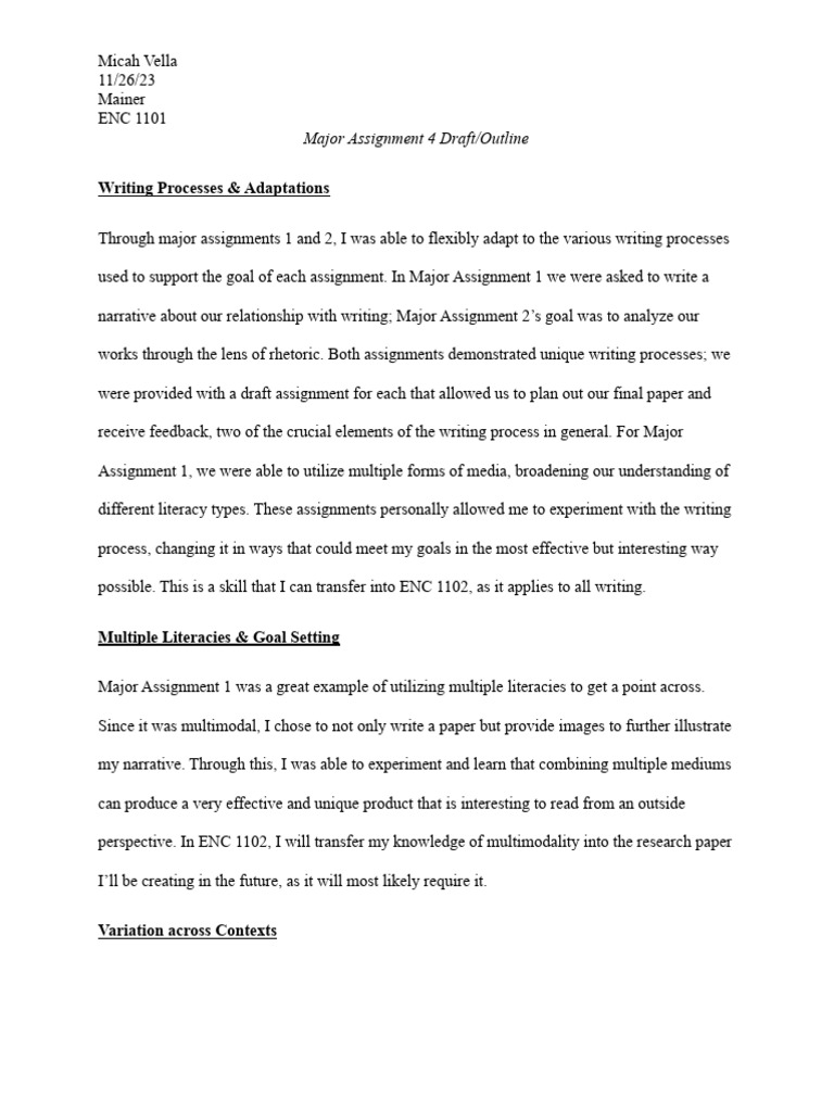 Major Assignment 4 Draft | PDF | Rhetoric | Human Communication