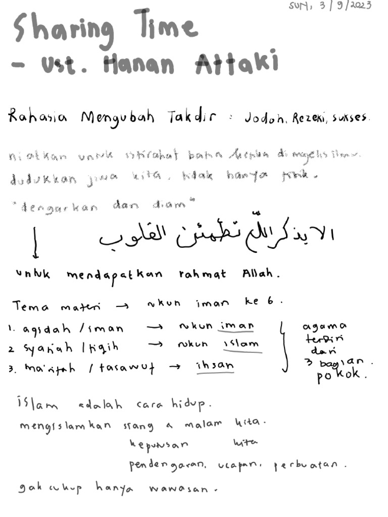 Kajian Ustadz Hanan Attaki | PDF