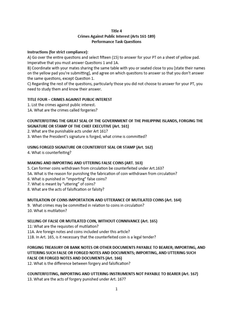 Title 4 PT Questions 2 | PDF