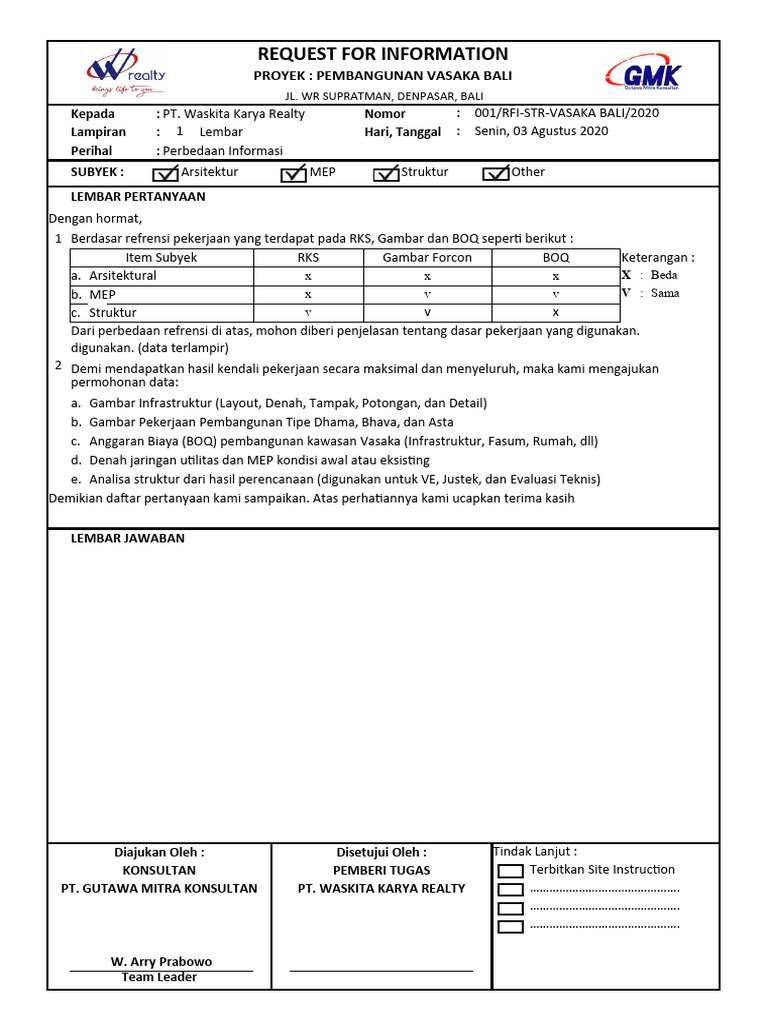 Form Request For Information | PDF