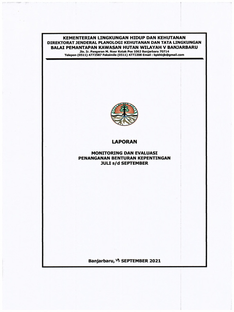 Laporan Evaluasi Penanganan Benturan Kepentingan Triwulan III Tahun 2021 | PDF