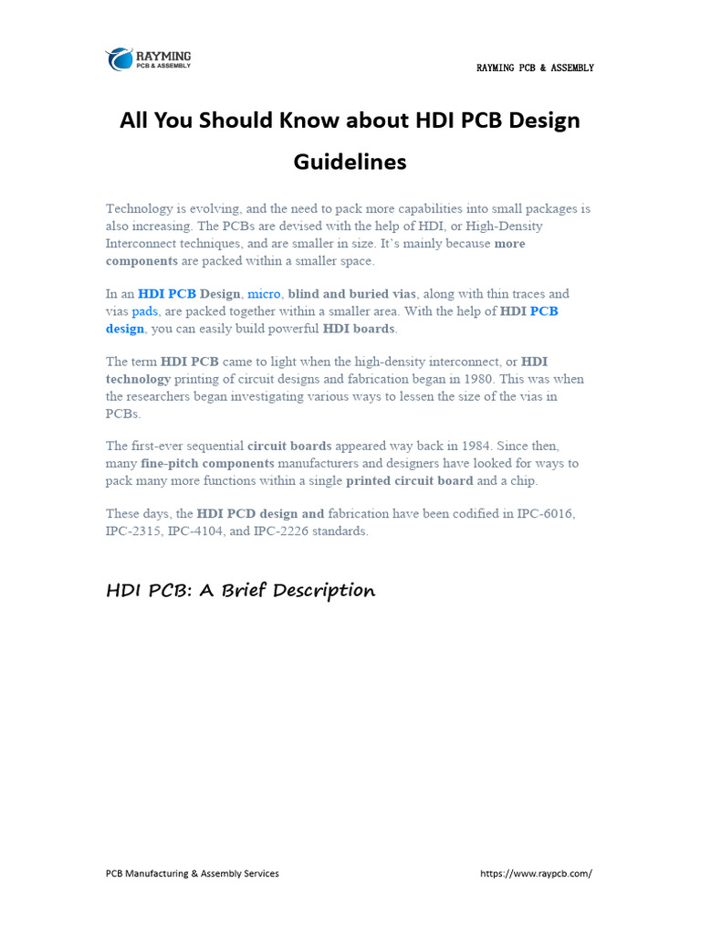 All You Should Know About HDI PCB Design Guidelines | PDF All You Should Know About HDI PCB Design Guidelines | PDF