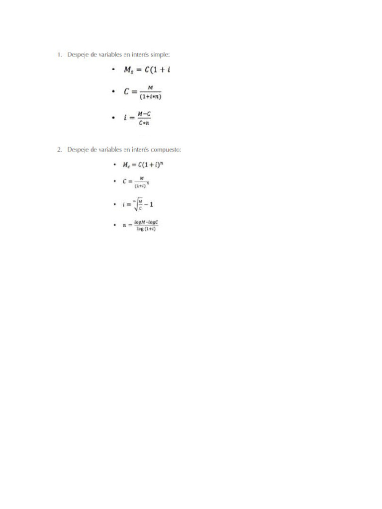 Ficha de Formulas | PDF