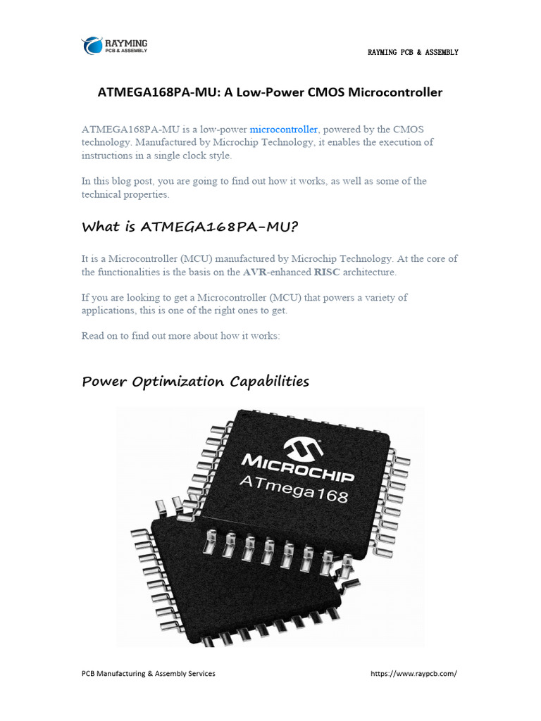 ATMEGA168PA-MU a Low-Power CMOS Microcontroller | PDF