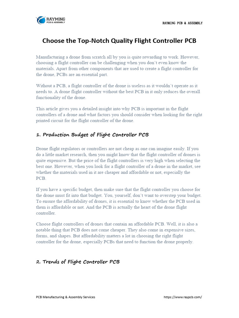 Choose The Top-Notch Quality Flight Controller PCB | PDF | Printed ...