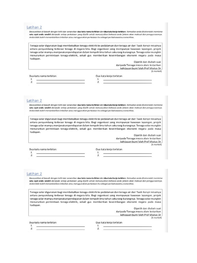 Latihan Kata Terbitan SPM | PDF