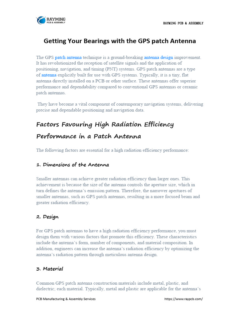Getting Your Bearings With The GPS Patch Antenna | PDF