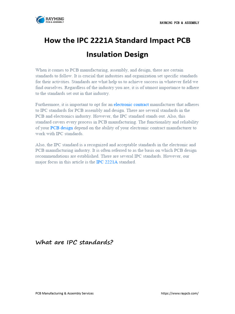 How the IPC 2221A Standard Impact PCB Insulation Design | PDF | Printed ...