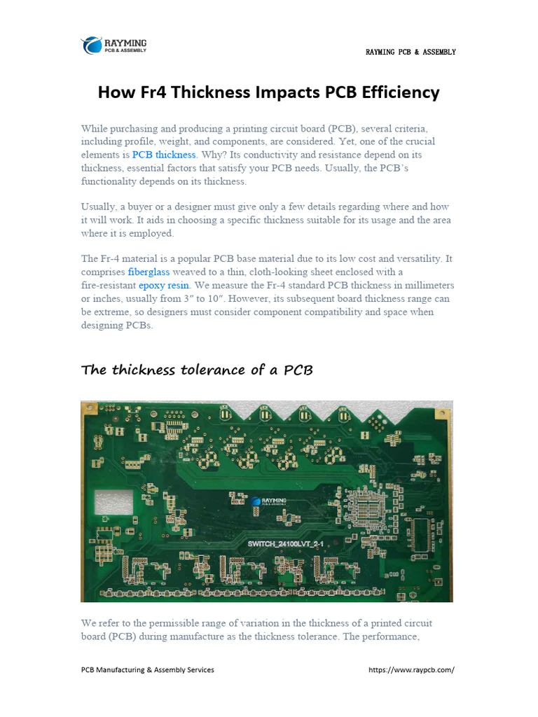 How Fr4 Thickness Impacts PCB Efficiency | PDF