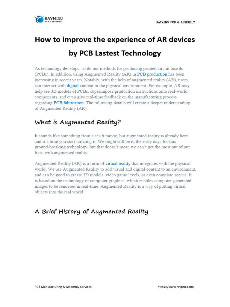AR in PCB Manufacturing | PDF | Technology & Engineering