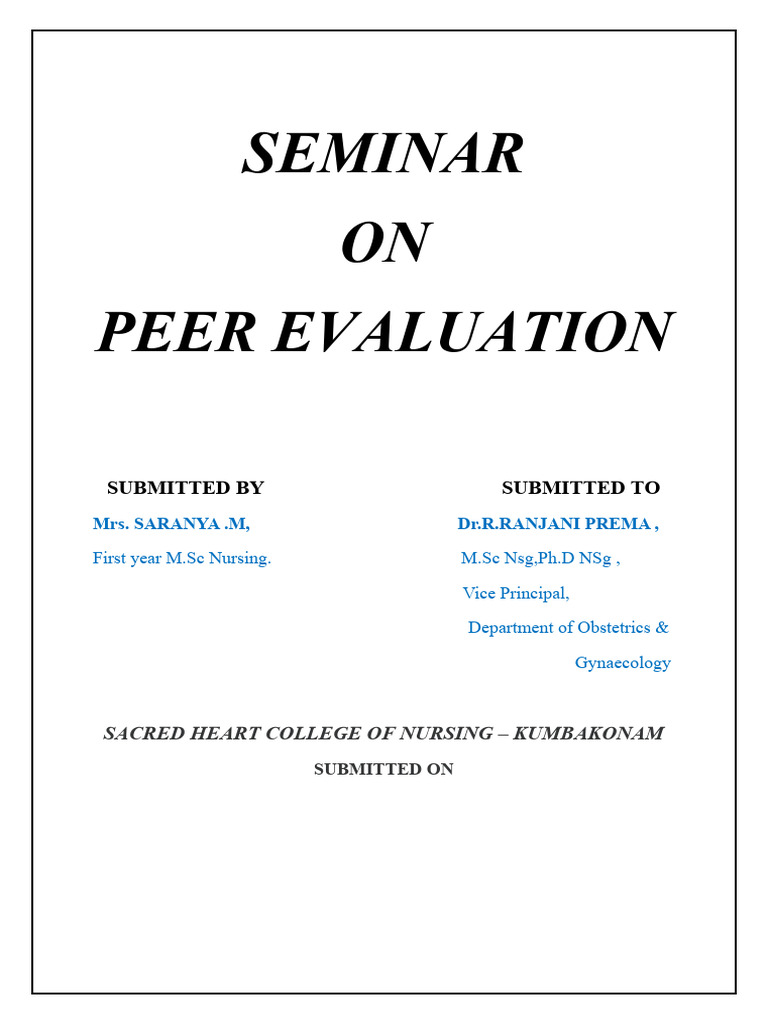 Peer Evaluation | PDF