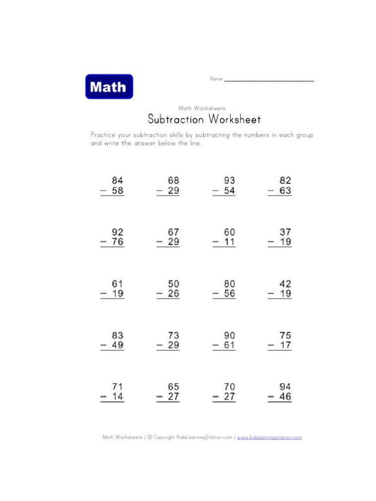 4 Math Operation Practice Activity | PDF