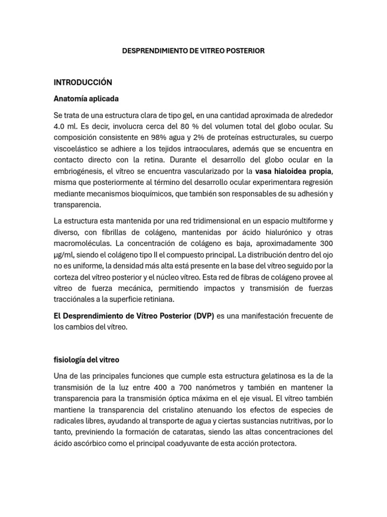 Desprendimiento de Vitreo Posterior | PDF