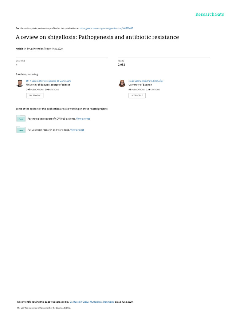 Shigelosis | PDF | Diarrhea | Inflammation