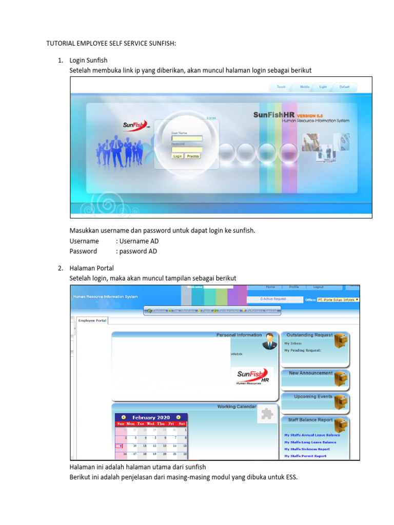 Panduan Self-Service Karyawan Sunfish | PDF | Karier & Perkembangan