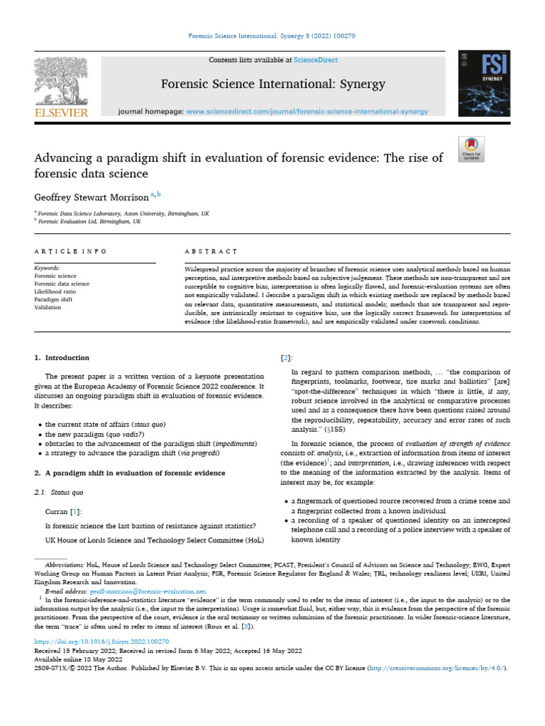 Morrison 2022 Advanced Paradigm Shift | PDF | Science | Paradigm
