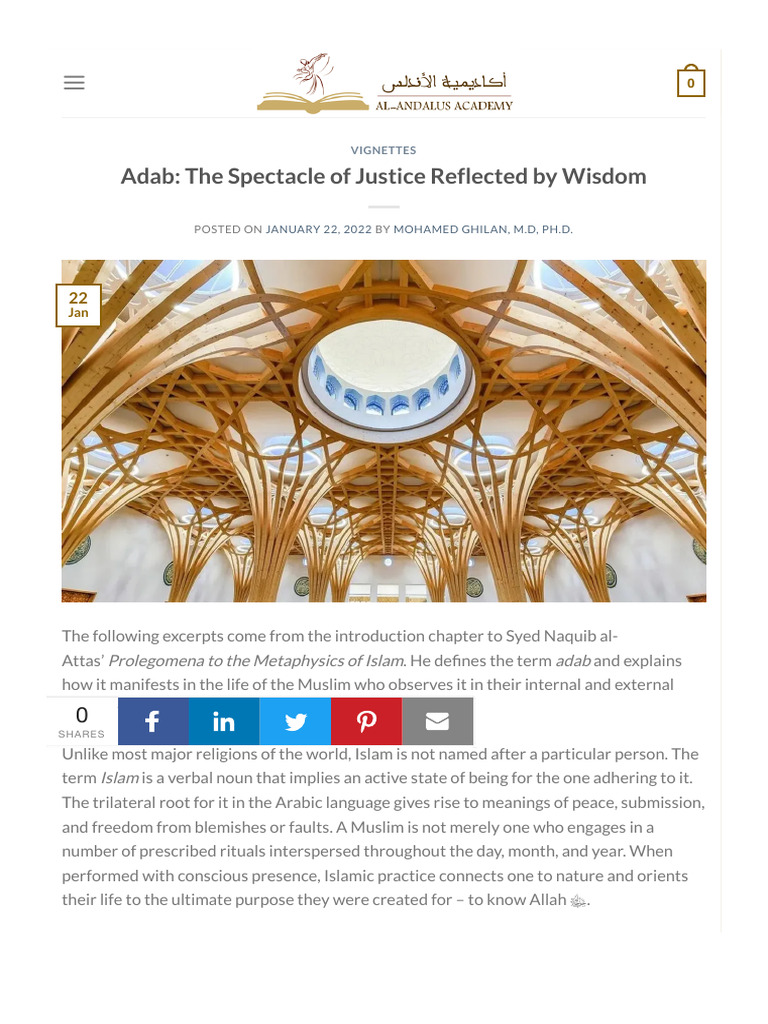 Adab - The Spectacle of Justice Reflected by Wisdom - Al-Andalus ...