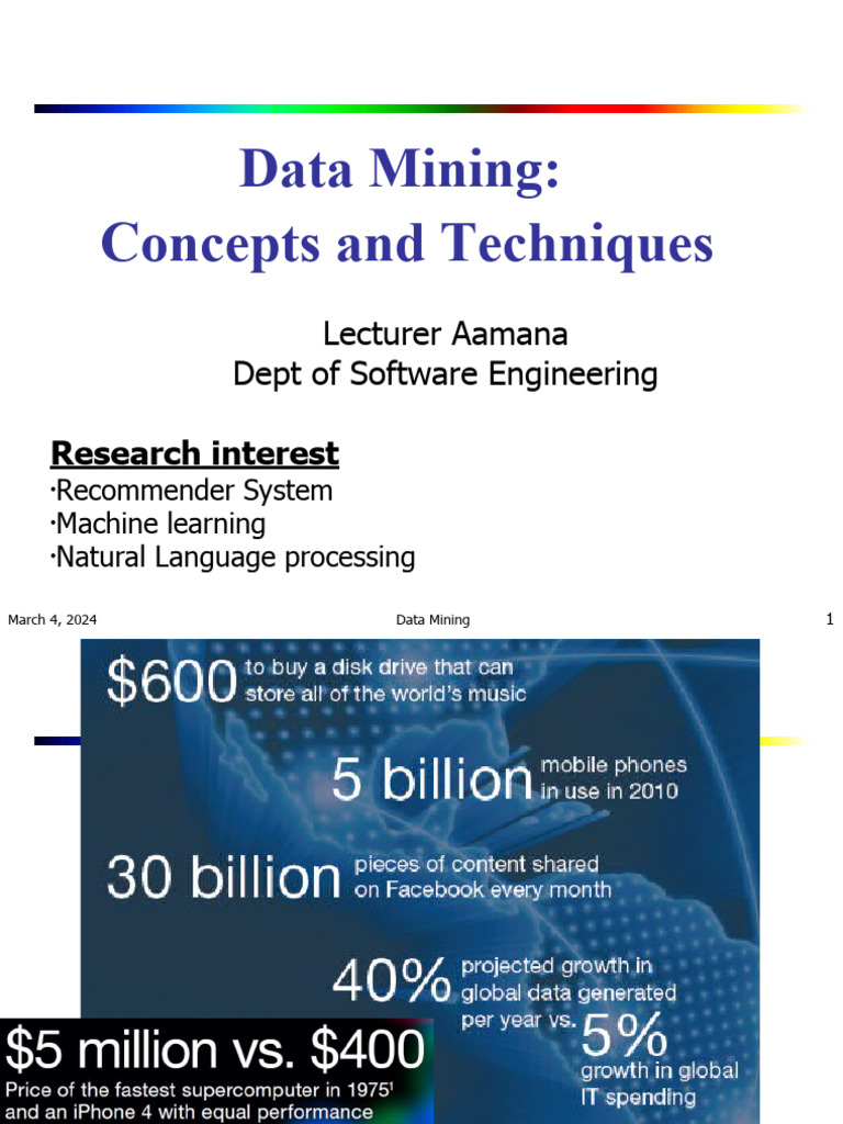 DM - Lecture 1 | PDF | Data Mining | Databases DM - Lecture 1 | PDF | Data Mining | Databases