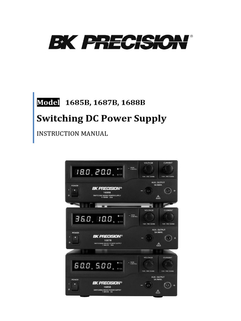 1685B 1687B 1688B Manual | PDF | Power Supply | Ac Power Plugs And Sockets
