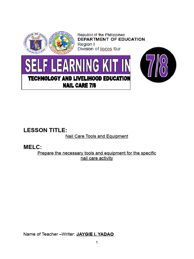 SLK Week 1-2, Beauty Care | PDF | Personal Protective Equipment | Nail ... SLK Week 1-2, Beauty Care | PDF | Personal Protective Equipment | Nail ...