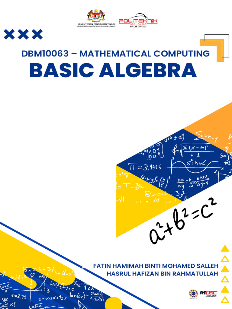 Ebook Dbm10063 Basic Algebra | PDF | Factorization | Equations