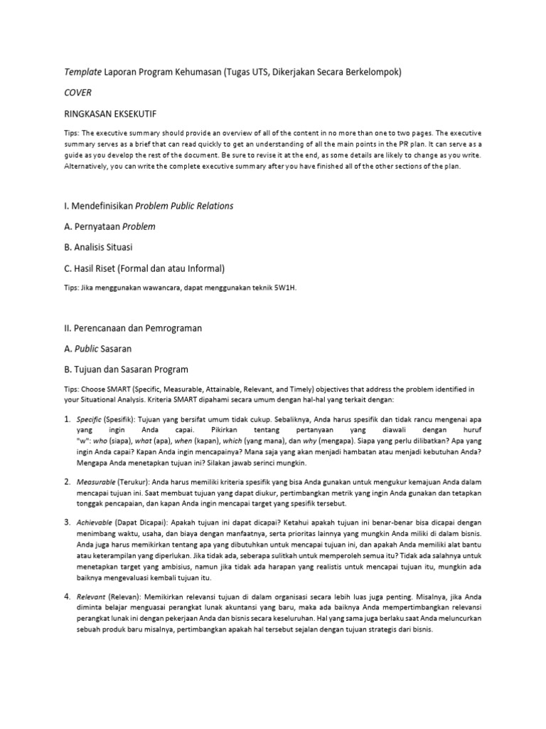 Laporan Program Kehumasan UTS 2023 | PDF | Bisnis