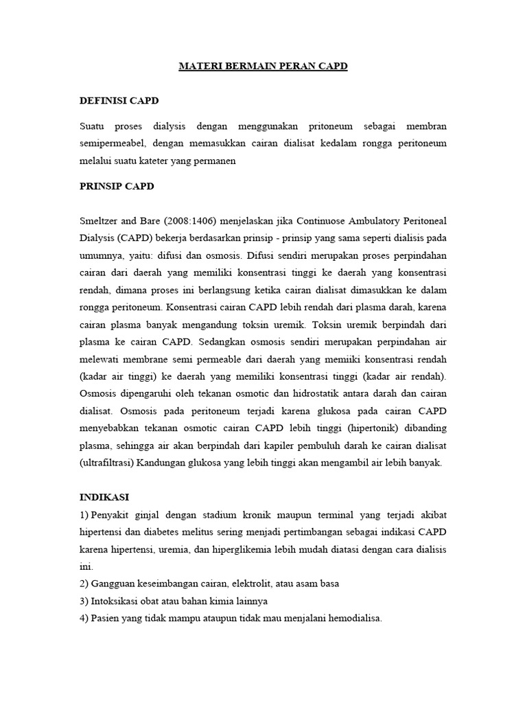 Panduan CAPD untuk Profesional Medis | PDF