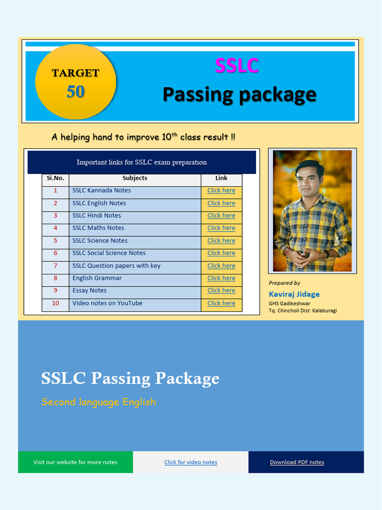 10th Class English Passing Package 2023 24 | Download Free PDF | Verb ...
