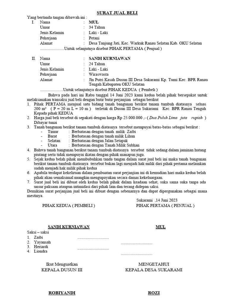 I. Jual Beli Tanah Mul | PDF