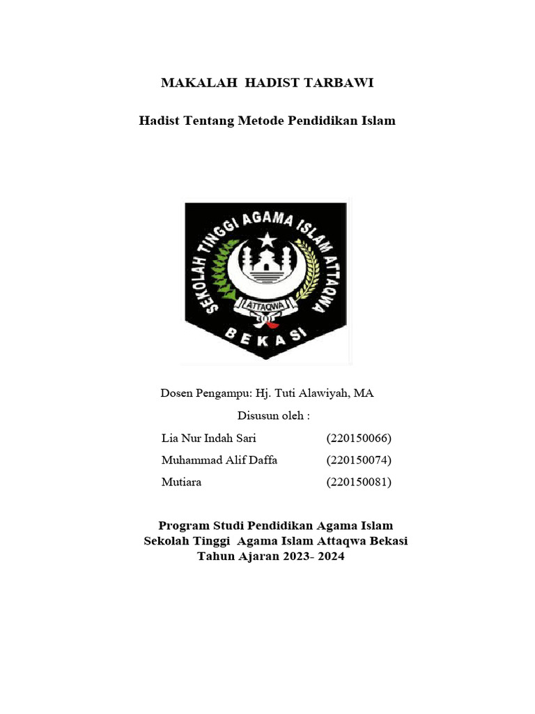 Makalah Hadist Tarbawi | PDF