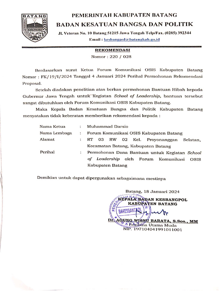 Rekom Kesbangpol | PDF