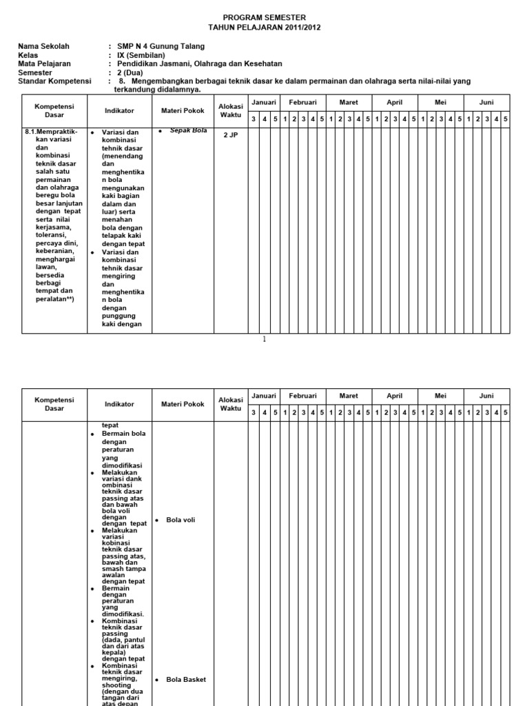 Program Semester 2 | PDF