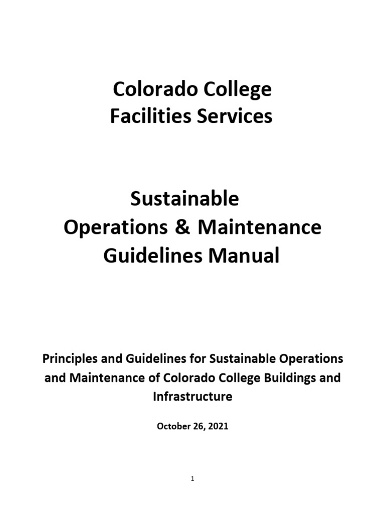 Facilities Sustainable OM Guidelines Manual Rev. 10-26-21 | PDF