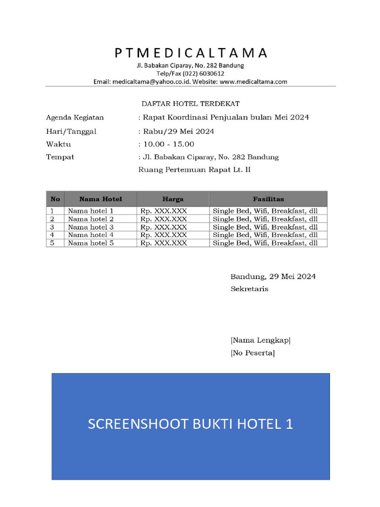 Daftar Hotel | PDF