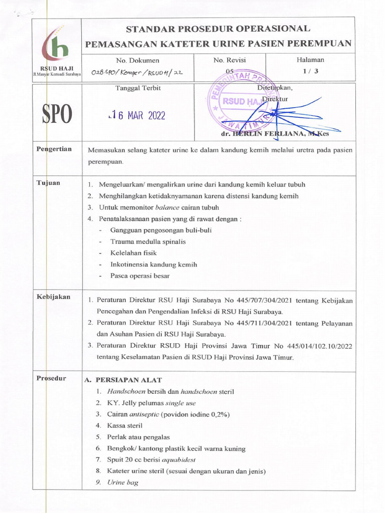 pemasangan kateter perempuan | PDF