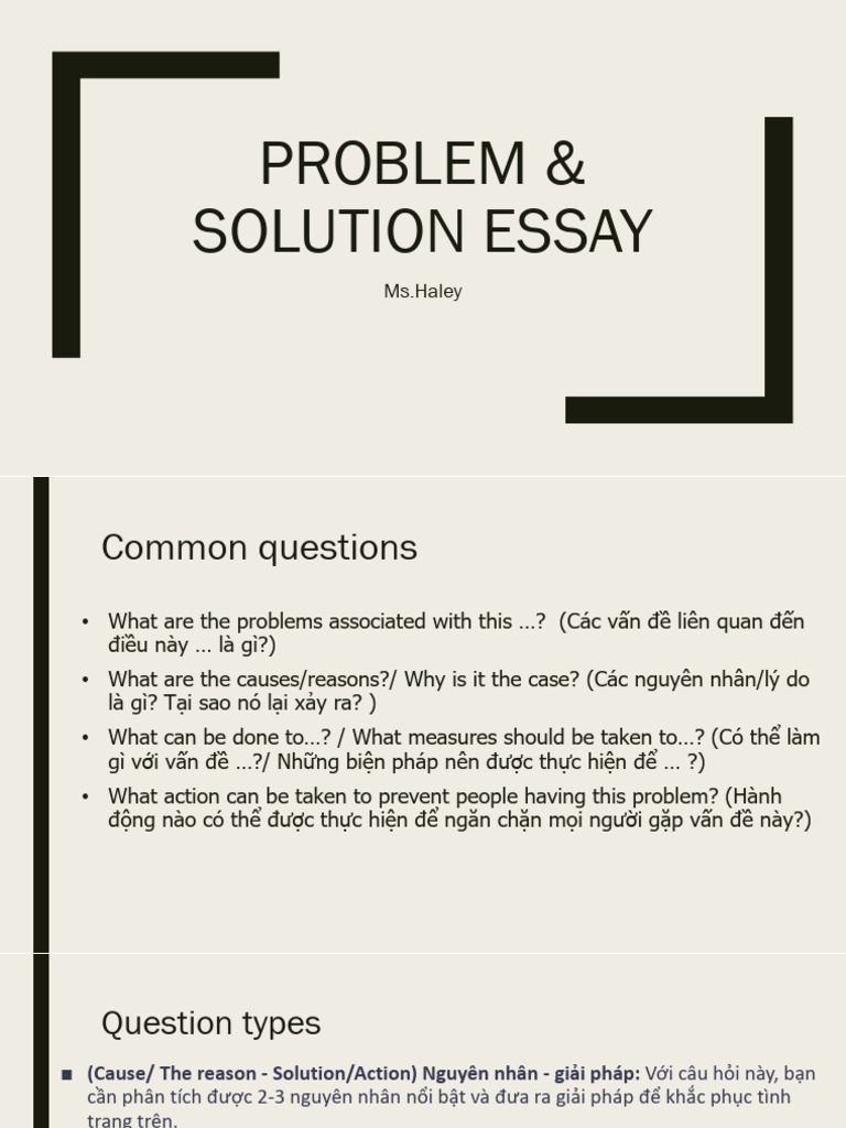 Problem & Solution Essay | PDF