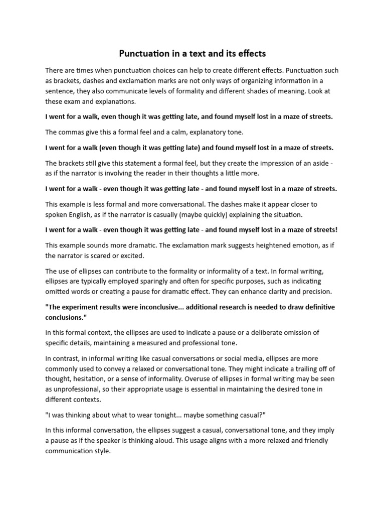 Punctuation in a text and its effects | PDF