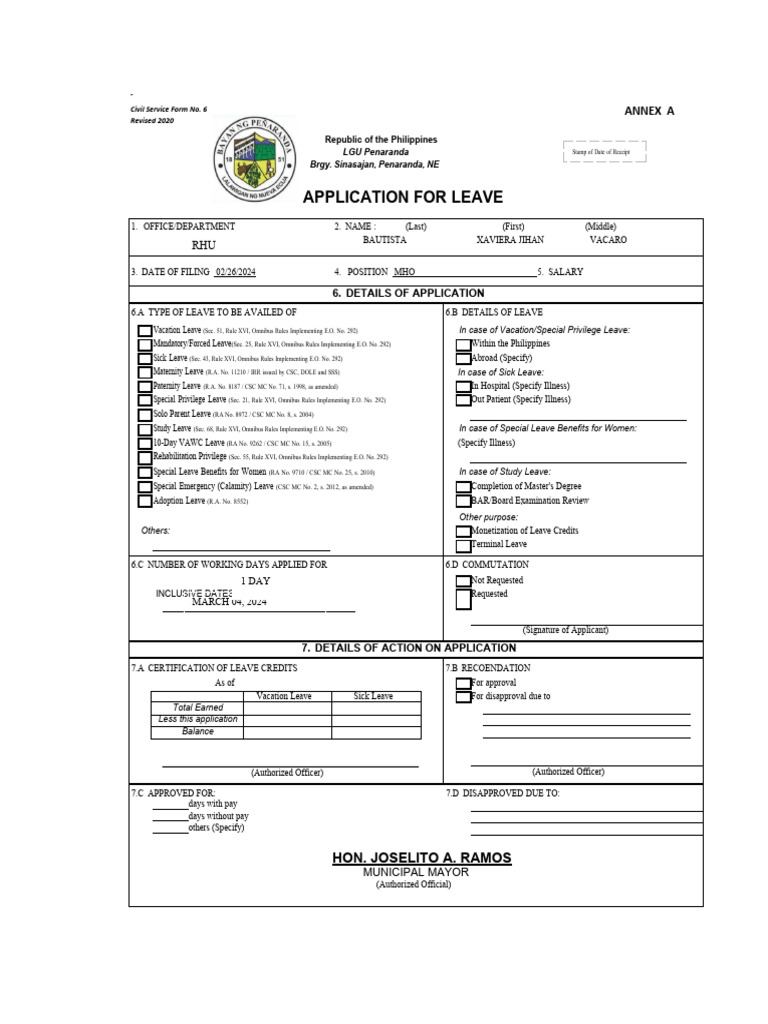 Leave Form New | PDF