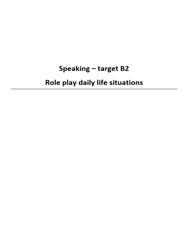 B2 - Speaking Cartes Dactivités - Jouer Un Rôle | PDF | Waiting Staff ...