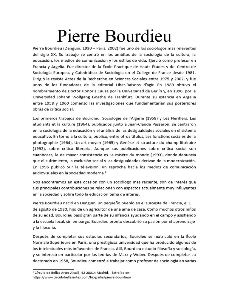 Pierre Bourdieu | PDF