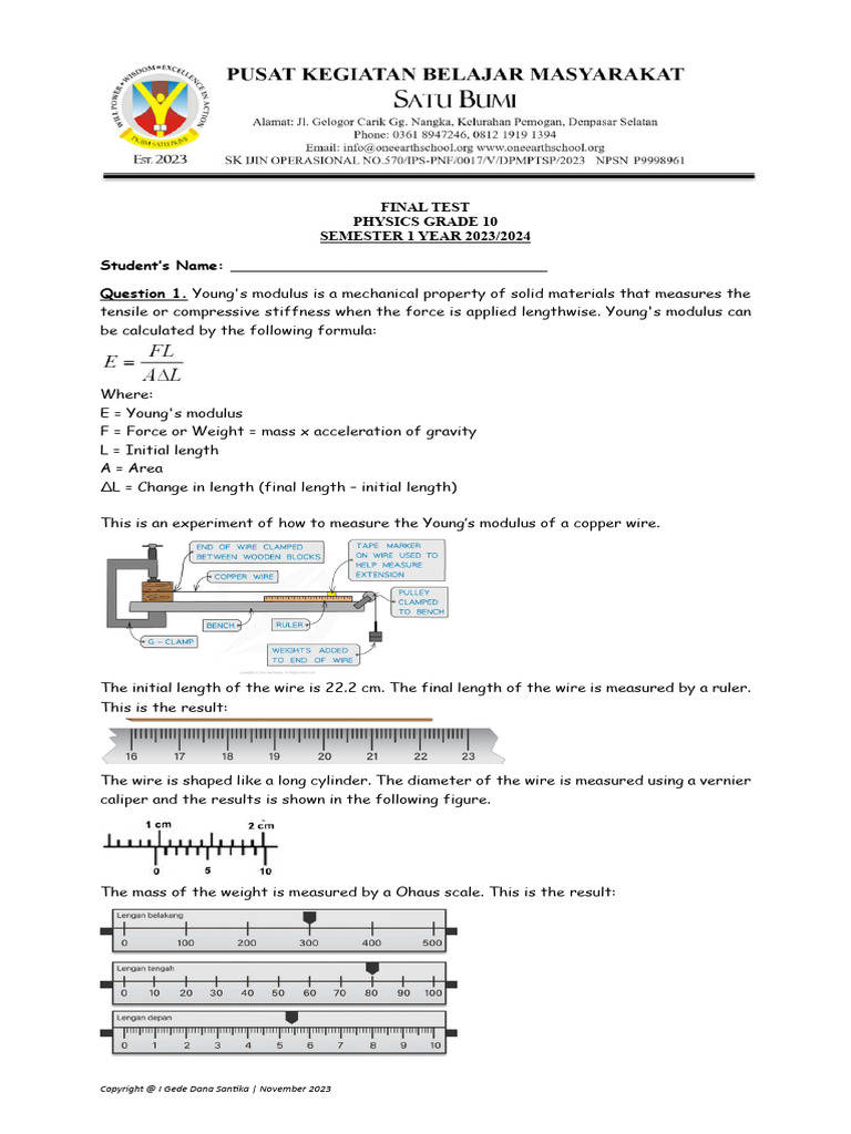 Soal Dan Pembahasan Fisika Kelas 10 Peng | PDF | Young's Modulus | Hydroelectricity