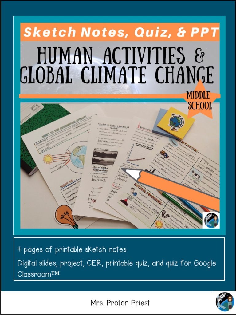 Human Activities and Global Climate Change Doodle Notes | PDF