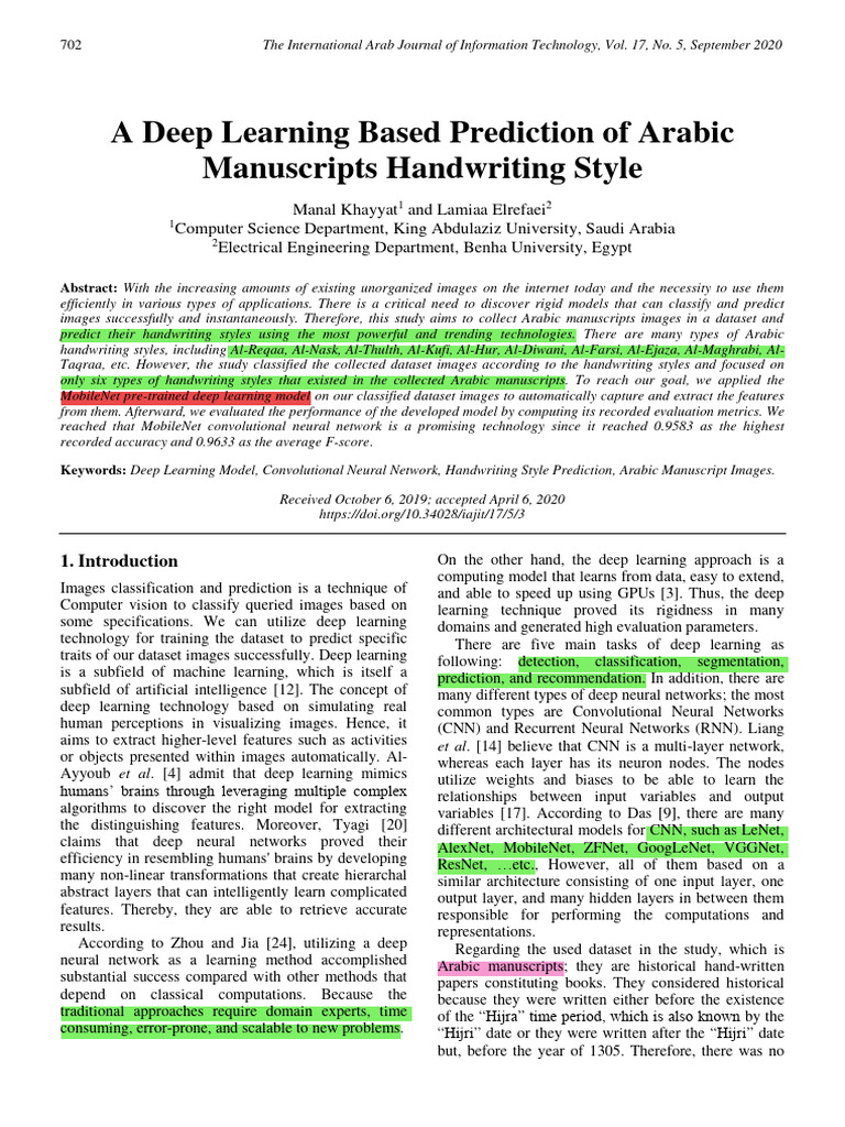 01 A Deep Learning Based Prediction of Arab | PDF