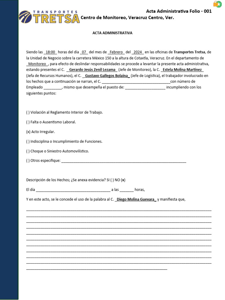 Acta Administrativa | PDF