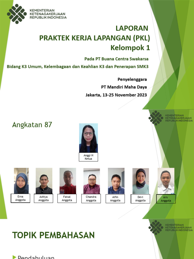contoh-PPT Kel 1 K3 PKL | PDF